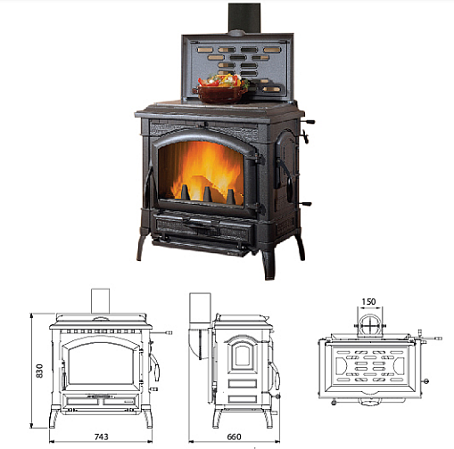 קניון הרהיטים חלבי מותקאל בע''מ | קמין עץ ISOTTA CON EVO | קמין עץ